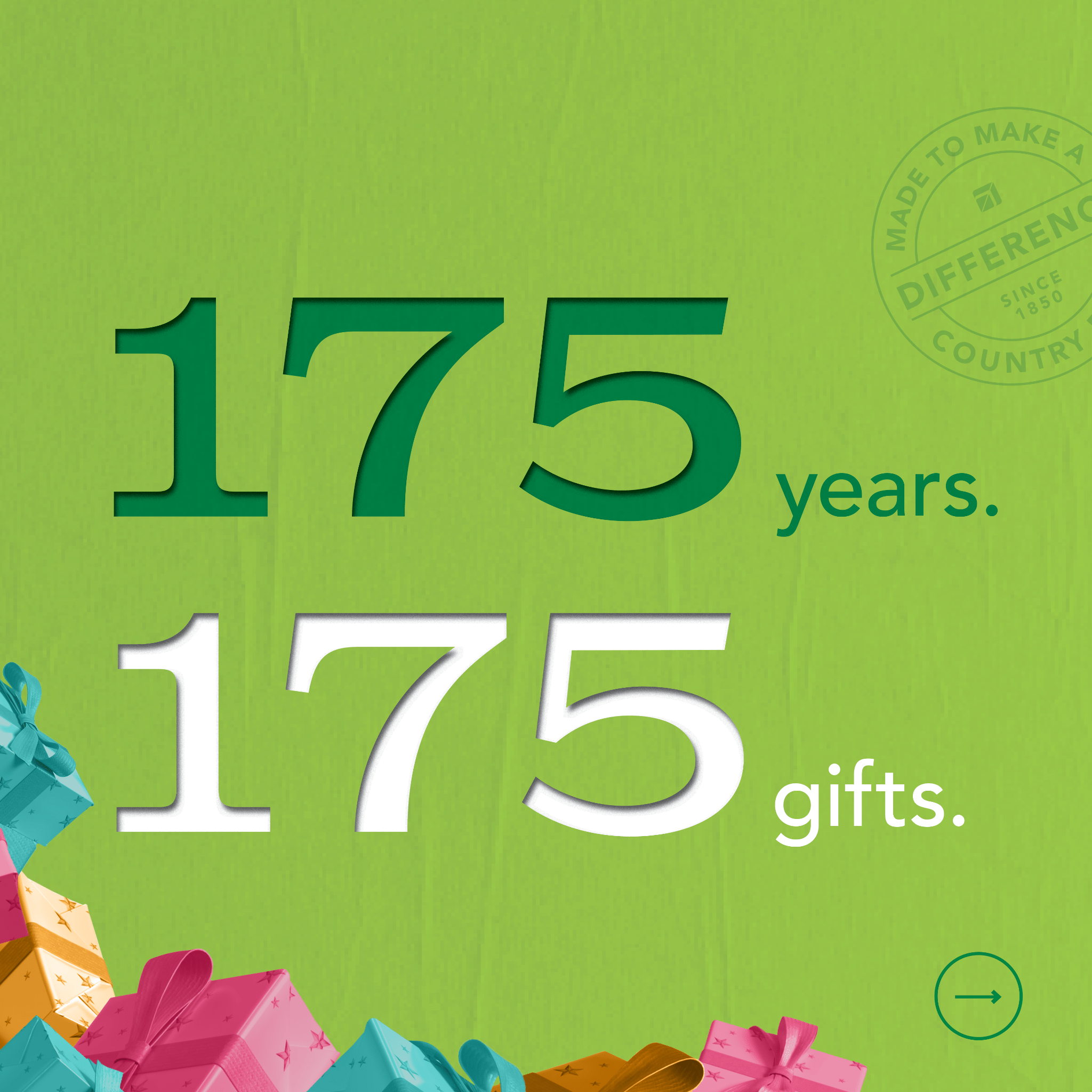 175 Gifts for 175 years! - Country Bank- Made To Make A Difference